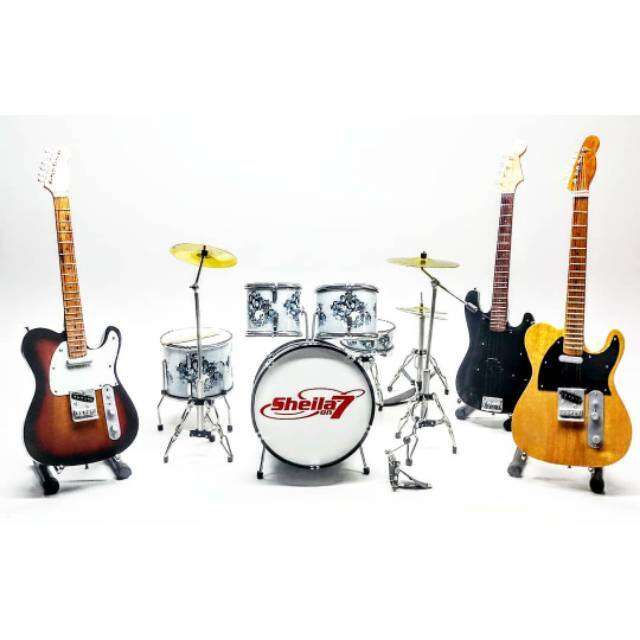 Miniatur drum set SO7 PLUS gitar 3 | Lazada Indonesia