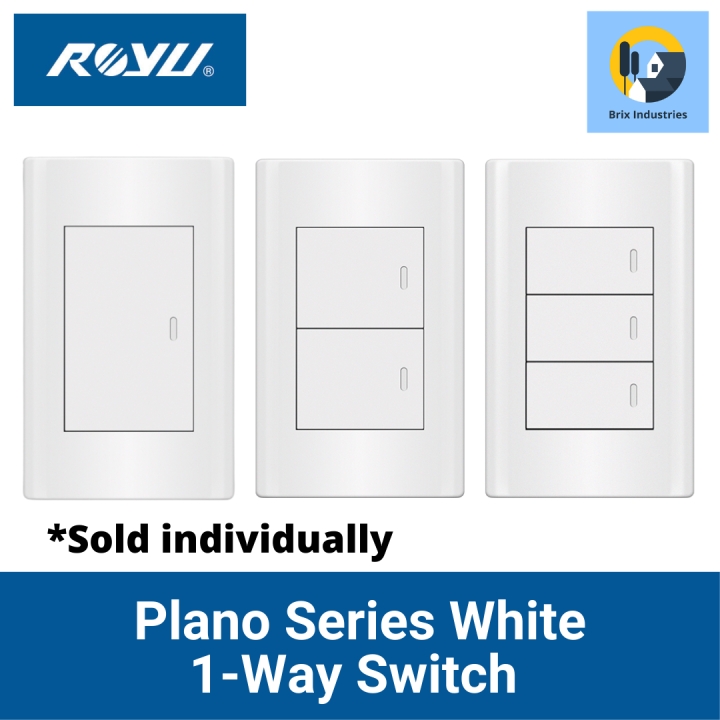 Royu White Plano Series 1 Way Switch Set 1 2 or 3 Gang MD511 MD513 or ...