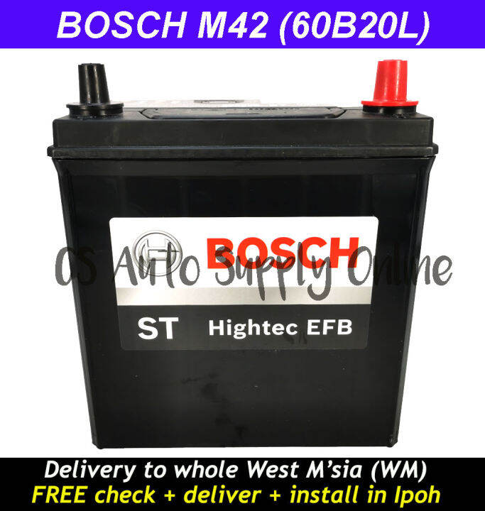 Bosch M42 60B20L EFB Battery Eco Idle Start Stop Technology Perodua Bezza Myvi Advance 100% ...