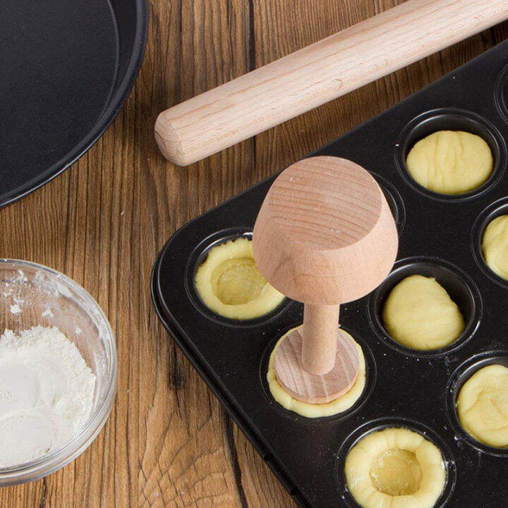 NEW DIY ไม้ Tart ขนม tamper MINI PAN Mold Double sides ทนทานเครื่องทำ ...