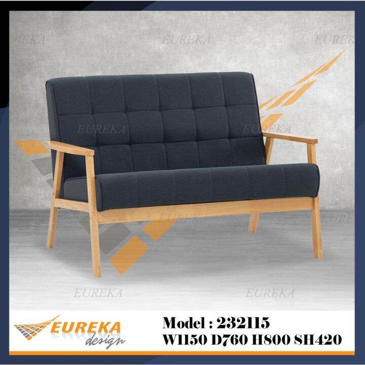 EUREKA DIY 2 Seater Sofa Set Couch Living Modern Minimal Wood Fabric ...