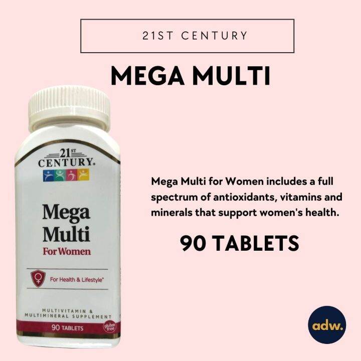 21st Century, Mega Multi, For Women, Multivitamin & Multimineral, 90 ...