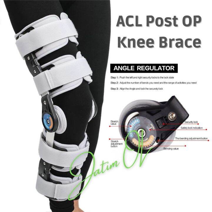 Post OP Knee Brace ACL PCL Paska Operasi Arthroscopy Penyangga Lutut ...