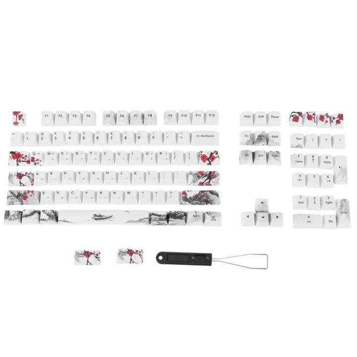 110 Keys PBT Keycap Dye-Sublimation Plum Blossom Cherry Profile Key Cap ...