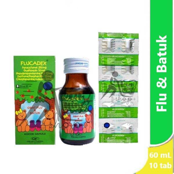 Flucadex Sirup / 60 mL & Strip / 10 kaplet - obat influenza demam batuk ...