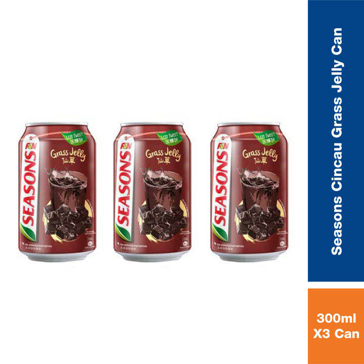 F&N Seasons Cincau Grass Jelly Drink 300ml X 3 TIN | Lazada