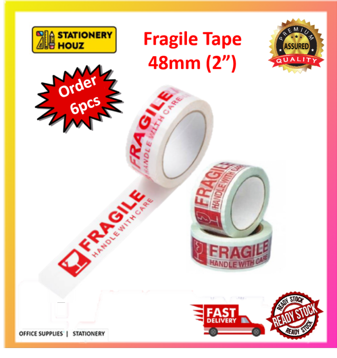 🚛Fast Delivery🚛 Fragile Tape 48Mm*45M Fragile Sticker Packaging Tape ...