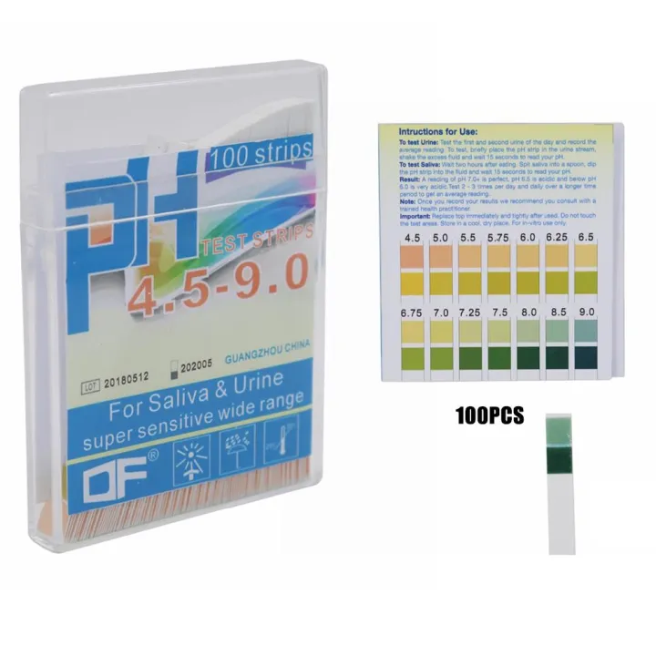 100Pcs PH Test Strips Litmus Paper PH4.5-9.0 Alkaline Acid Test Paper ...