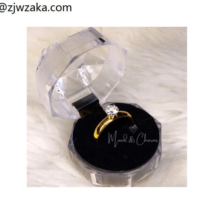 ♀Non Tarnish Engagement Promise Ring with Acrylic Box♙ | Lazada PH