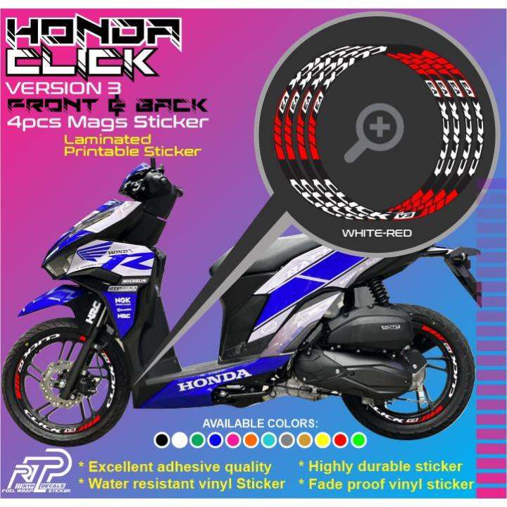 Honda Click V3 Mags Sticker Decals PAIR - Front and Back | Lazada PH