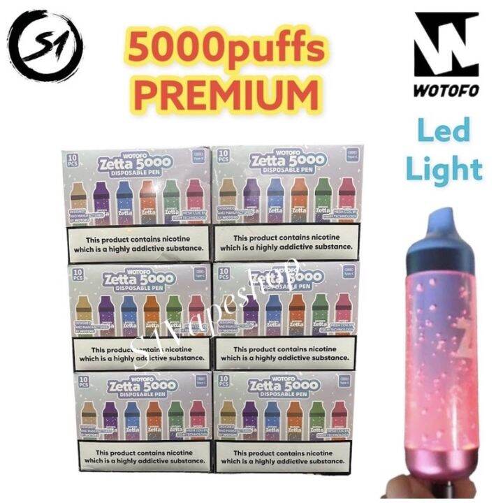 Wotofo Zetta 5000 5k Puffs Disposable Rechargeable Vape Pod 13ml 550mah ...