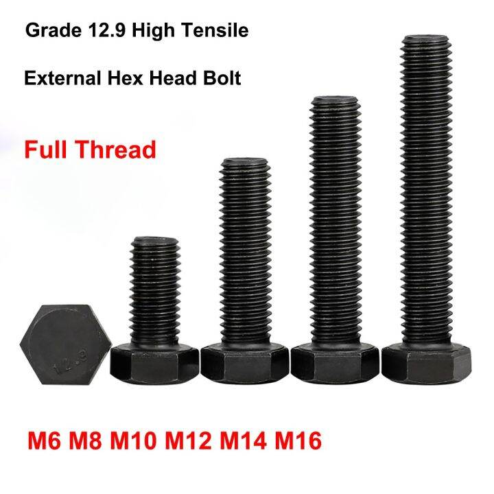 Full Thread Bolt M6 M8 M10 M12 M14 M16 Metric High Tensile Grade 12.9 ...