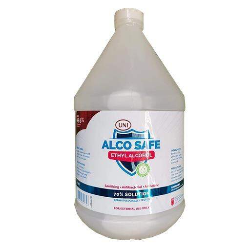 UNI ALCO SAFE ETHYL ALCOHOL 70 Solution with Moisturizer Vitamin E ...