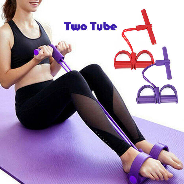 Multifunction Yoga 4 Legged Pedal Puller Sit Up Elastic Pull Rope Gym ...