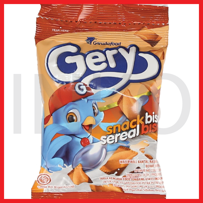 GERY SNACK SEREAL WAFER ROLL BANTAL RASA CHOCOLATE RENCENG 10X6GR ...