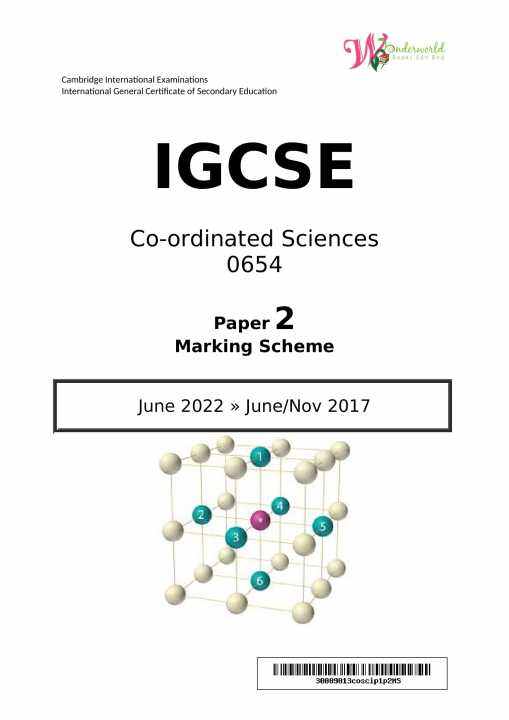 Igcse Co Ordinated Sciences 0654 Paper 2 Marking Scheme Lazada