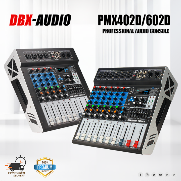 DBX-AUDIO MIXER PMX402D USB PMX602D มิกเซอร์ 4-6 ช่องมาพร้อมกับเครื่อง ...