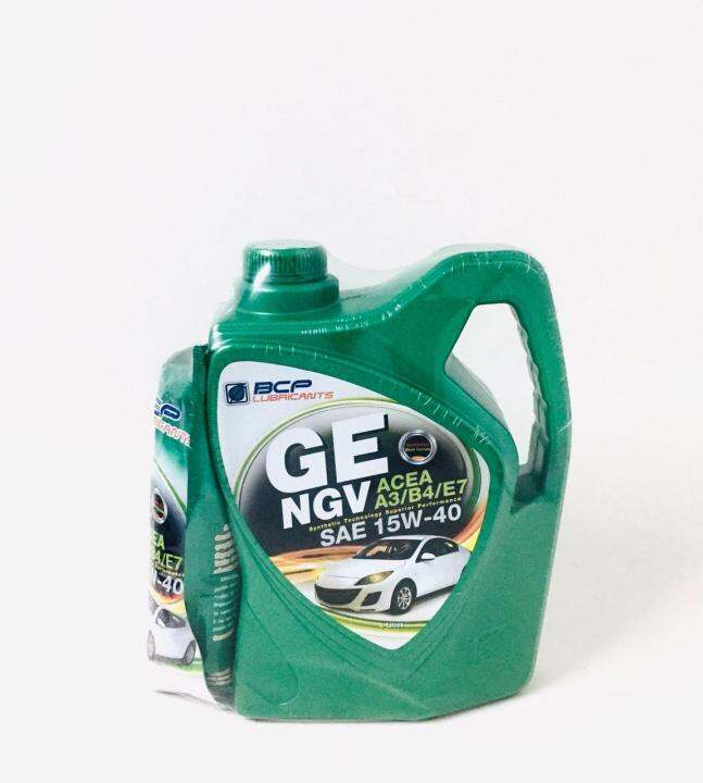 น้ำมันเครื่องเบนซินกึ่งสังเคราะห์ BCP (บางจาก) จีอี NGV SAE 15W-40 ขนาด 4 ลิตร ฟรี 1 ลิตร ...
