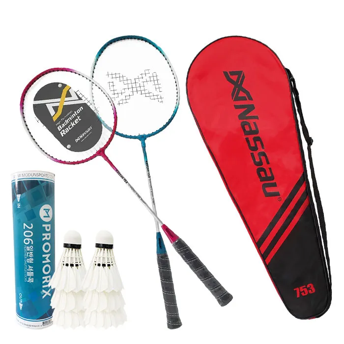 SPORTS GOODS SALE★] Nassau badminton racket 2p 753 + mixed shuttlecock ...
