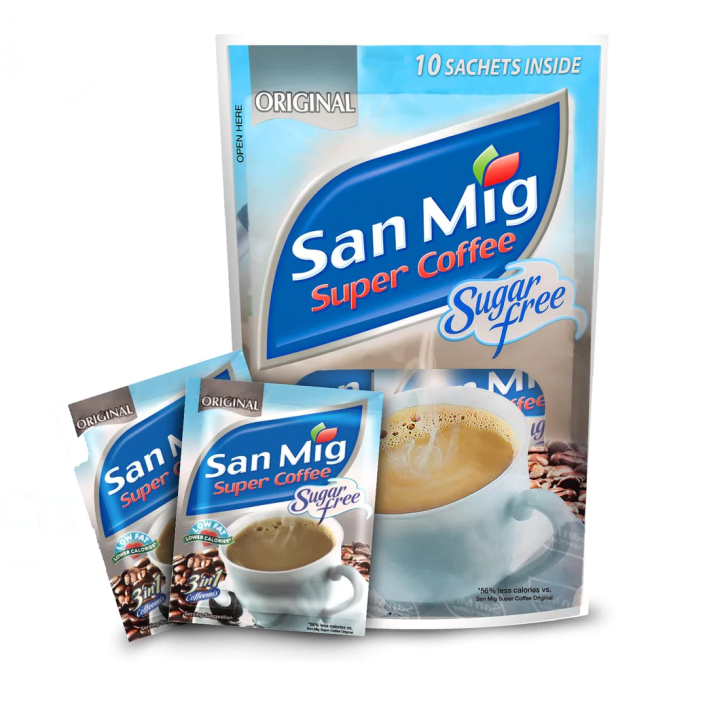 SAN MIG COFFEE SUGAR FREE 10 SACHETS [ ORIGINAL,MILD,STRONG,WHITE ...