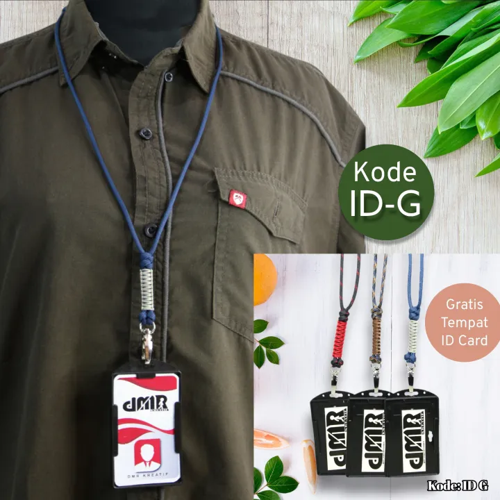 Lanyard Gantungan Kalung Name Tag Tali ID Card Paracord Kerja PT Holder ...