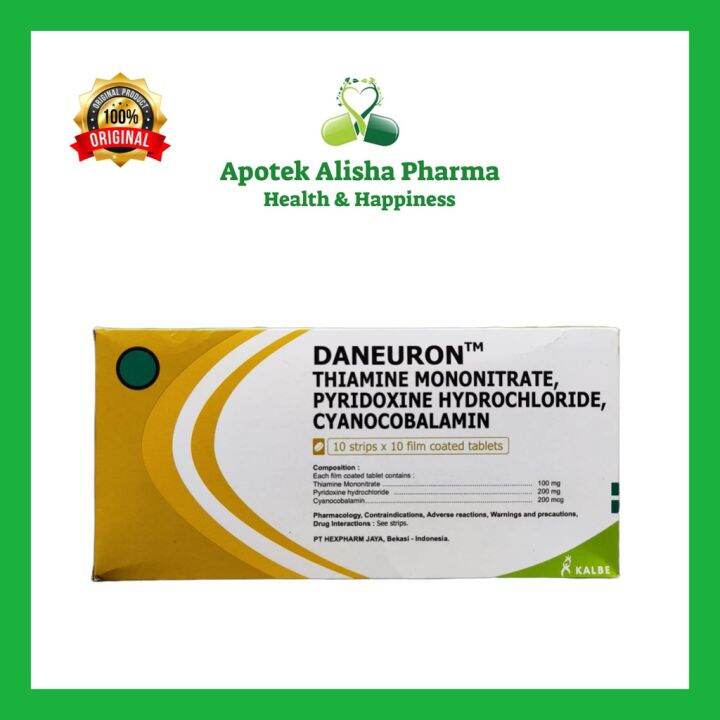 Daneuron Strip 10 Tablet-Daneuron tablet Vitamin B Komplek B1 B6 B12 ...