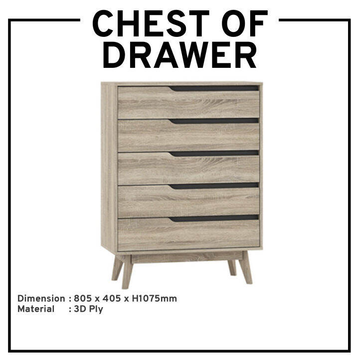 CHEST OF DRAWER / 5 TIER DRAWER CABINET / DRAWER STORAGE CABINET ...