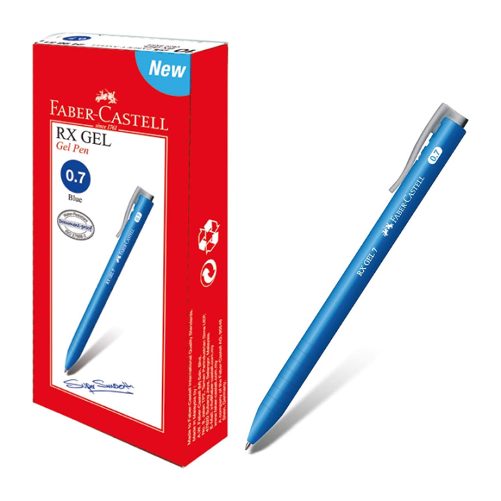 Faber-Castell RX Gel Pen Retractable Ergonomic Pen 0.7mm Blue | Lazada