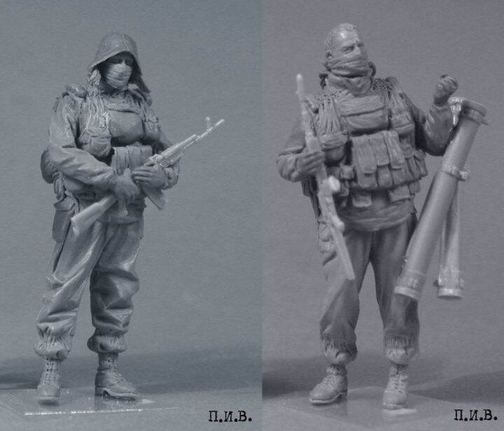 Unpainted Kit 1/35 modern Fighters of Soviet soldiers include 2 Resin ...