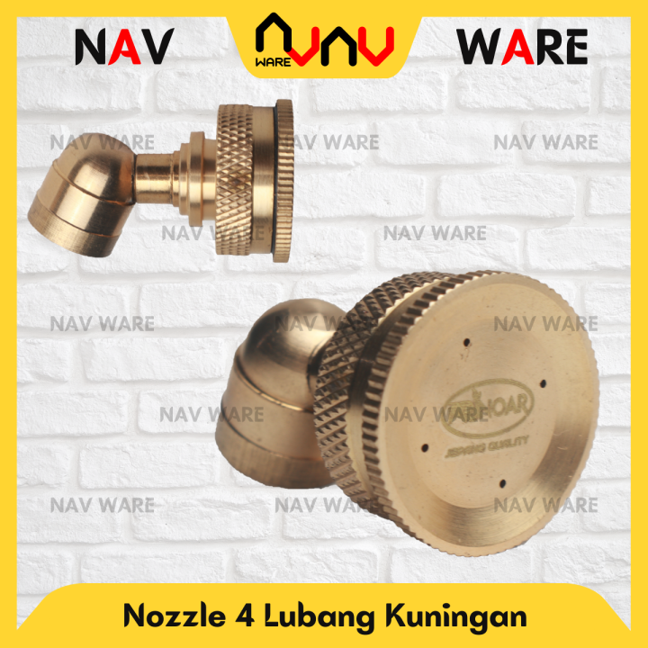 Nozzle Sprayer Elektrik 4 Lubang Bengkok Kuningan Adjustable / Nozel ...