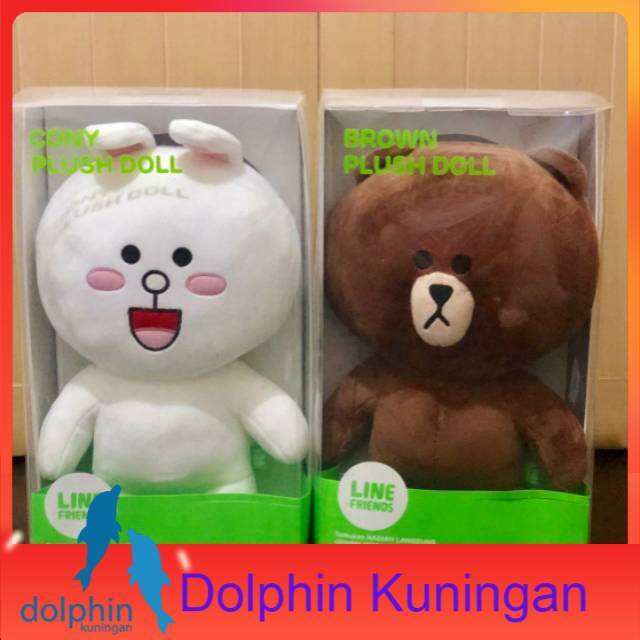 Boneka line friends original, Cony plush doll 35 cm, white, SNI ...