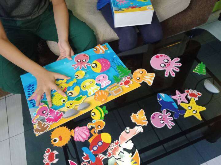 Deklen SET 1 แม่เหล็กการ์ตูนเสริมทักษะรูปปลาหมึก แม่เหล็กติดตู้เย็น ของเล่นเสริมทักษะสำหรับเด็ก ...