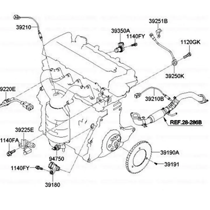 Crankshaft Position Sensor For Hyundaii Tiburon Tucson 39180-23910 ...