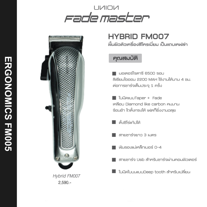 🧑 ปัตตาเลี่ยน Fade Master FM007 HYBRID | Lazada.co.th