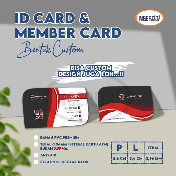 ID Card Bentuk Bulat Custom / Kartu Pelajar / Kartu Member / Loyality ...
