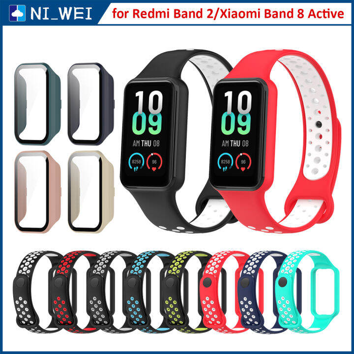 สําหรับ Xiaomi Smart Band 8 Active สายนาฬิกาข้อมือซิลิโคนทูโทนและเคส ...