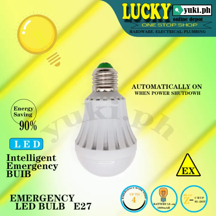 E27 RECHARGEABLE INTELLIGENT EMERGENCY LED BULB (5W / 7W / 9W) | Lazada PH