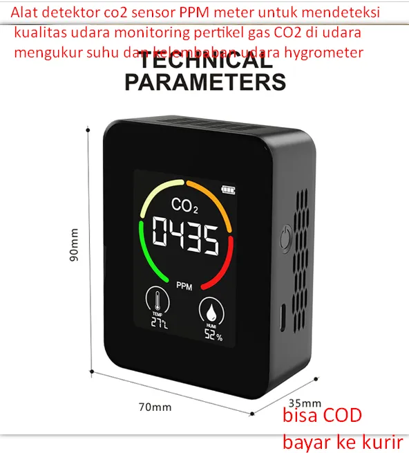 Alat detektor co2 sensor PPM meter untuk mendeteksi kualitas udara ...