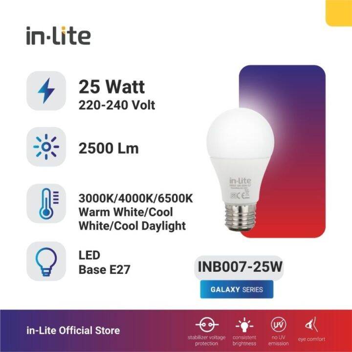 Bohlam 25w Inlite LED 25 w Putih Kuning Lampu 25 watt In Lite Bulb ...