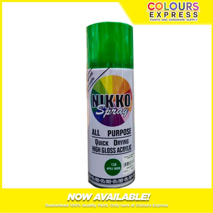 NIKKO Spray Paint 124 Apple Green All Purpose Quick Drying High-Gloss ...