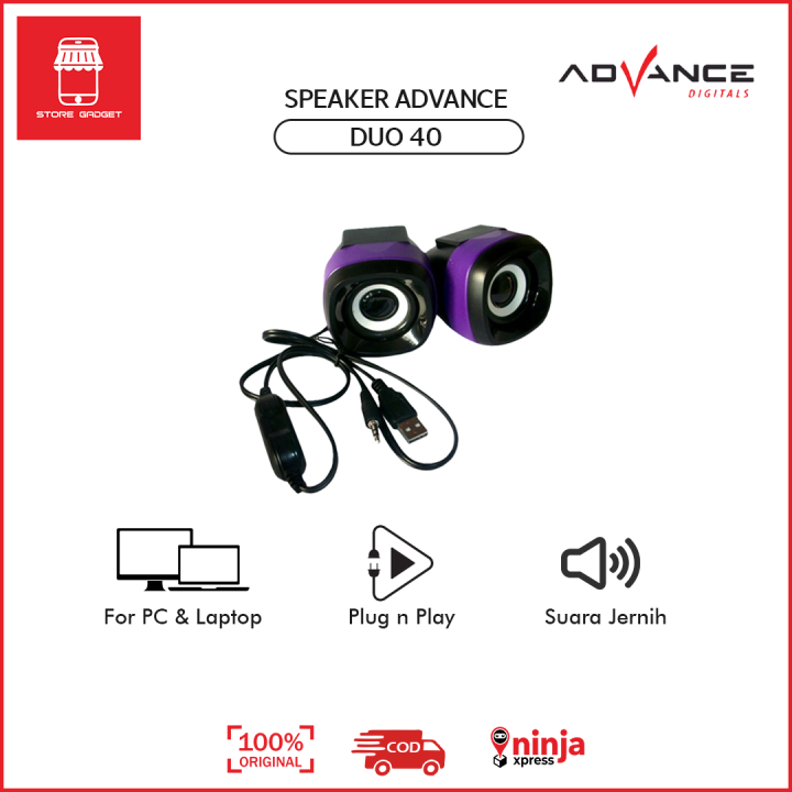 SPEAKER ADVANCE DUO 40 SPIKER AKTIF PORTABLE MINI MUSIC BASS SPEAKER ...