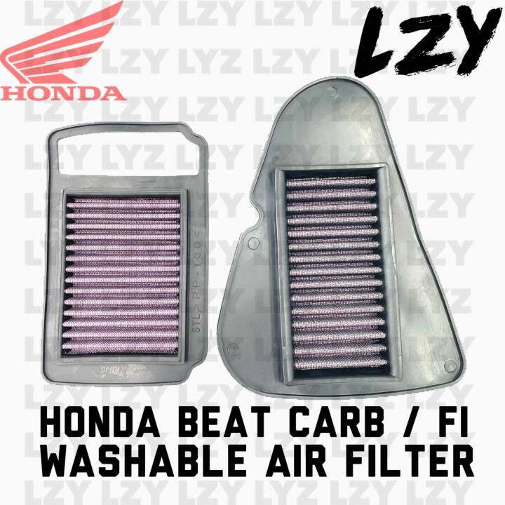LZY Honda Beat Fi / Beat Carb / Zoomer X Washable Air Filter High Flow ...