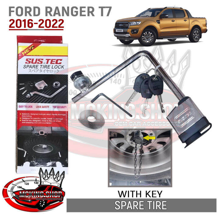 Ford Ranger T7 2016-2022 SUSTEC Spare Tire Lock with Key | Lazada PH