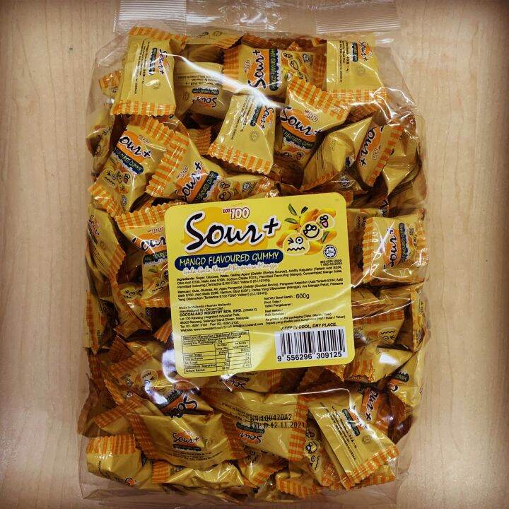 LOT 100 SOUR PLUS + MANGO GUMMY 600G (150PCS) | Lazada
