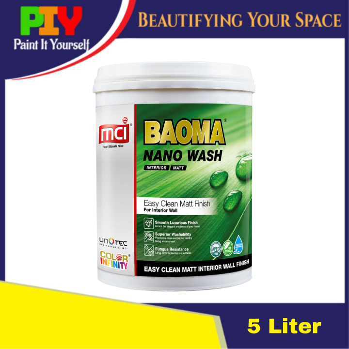 MCI Nano Wash Interior Wall Paint / Cat Dalam Dinding Rumah 5L - 5 ...