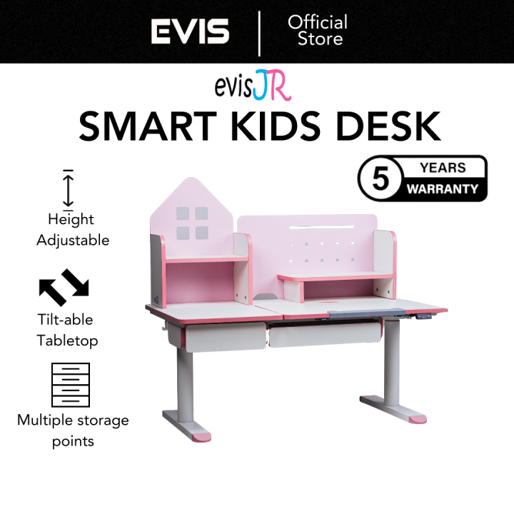 EVIS Jr's Smart Kids Desk Height Adjustable Study Table with Multiple ...