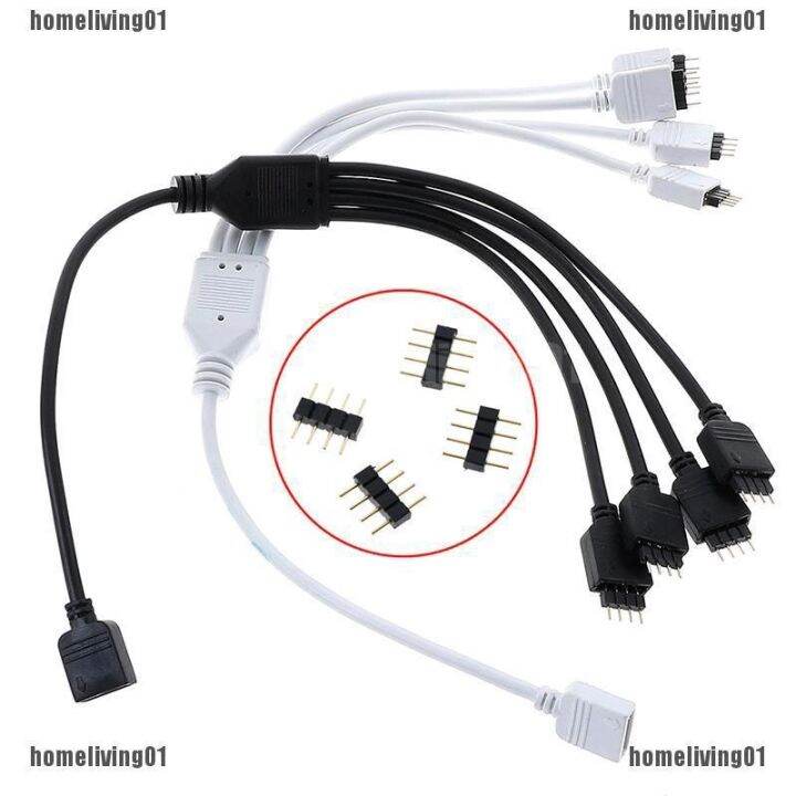 ☑ 4 Pin RGB Led Connector Cable 1 to 3 RGB 4 Pin LED Extension Splitter ...