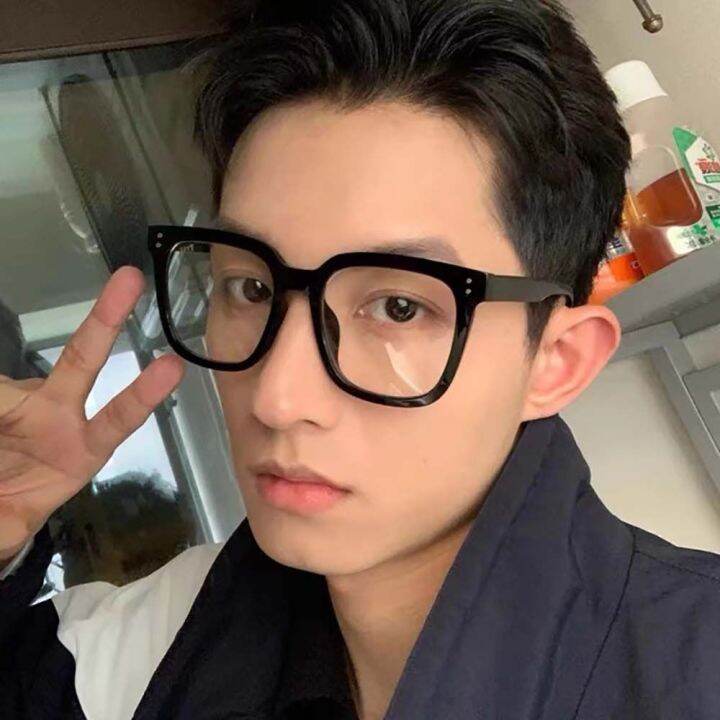 OPTOCAL ง่าย เรขาคณิต โปร่งใส แว่นตาเลนส์ใส สแควร์ กรอบสีดำ แว่นตา ...