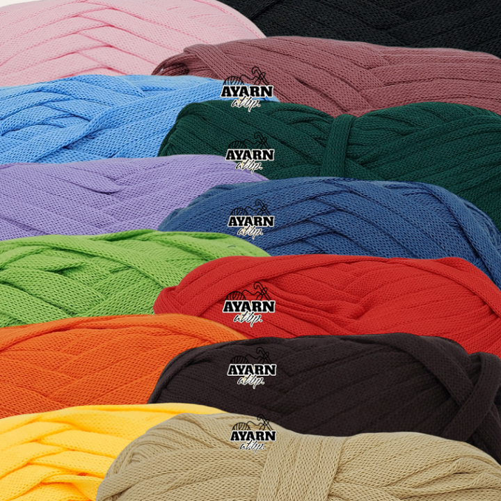 9MM TUBE POLYESTER T –SHIRT YARN/ 9MM HOLLOW BRAIDED RIBBON YARN- 100 ...