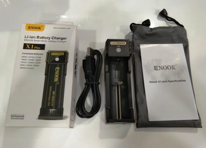 ENOOK X1 PLUS BATTERY CHARGER Vape 18650 Charger Single Bay Battery ...